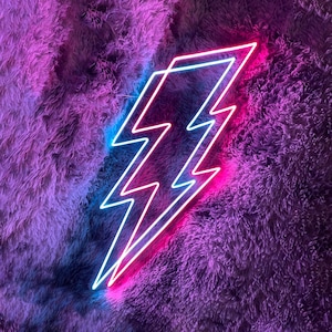 Lightning BOLT LED Neon Sign, Signs for Bedroom Game Room Decoration ...