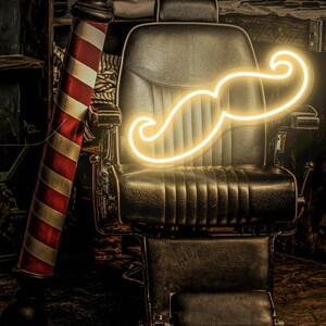 Mustache Neon Sign, Barbershop Neon Sign, Barbershop Neon Sign ...