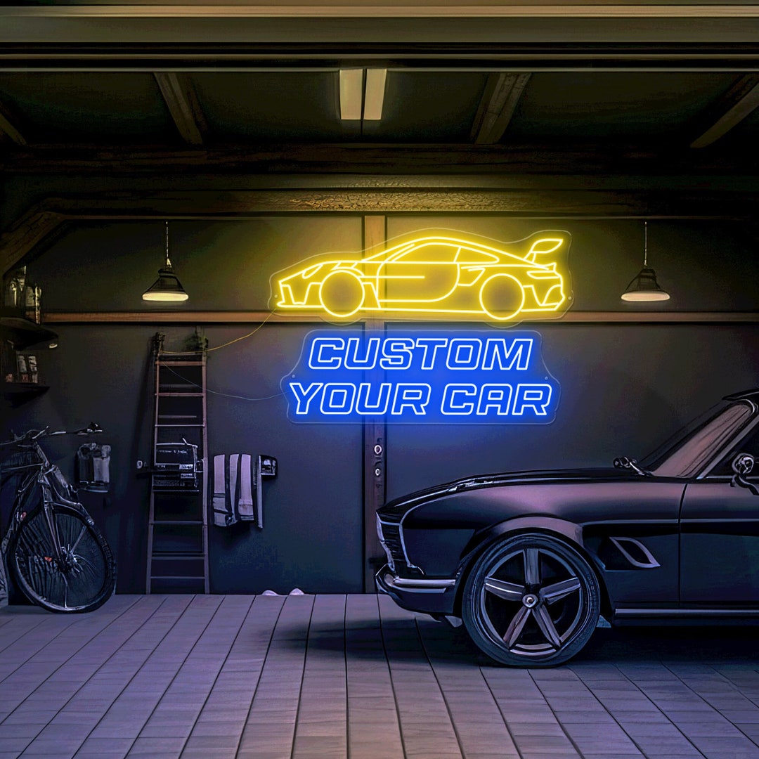 Car Neon Sign Custom Car Neon Sign Garage Decor Father's Day Gift Store ...
