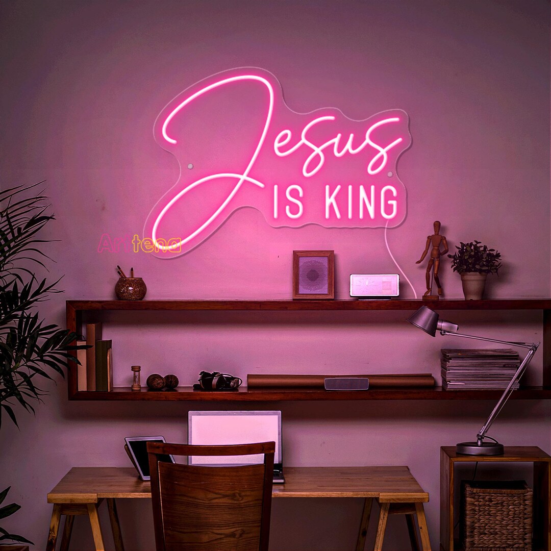 Jesus is King Neon Sign,jesus Led Sign,easter Neon Sign,christian Decor ...