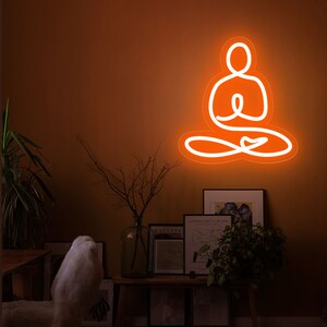 Yoga LED Neon Sign, Wall Decor, Wall Sign, Neon Lights, Meditation Art ...