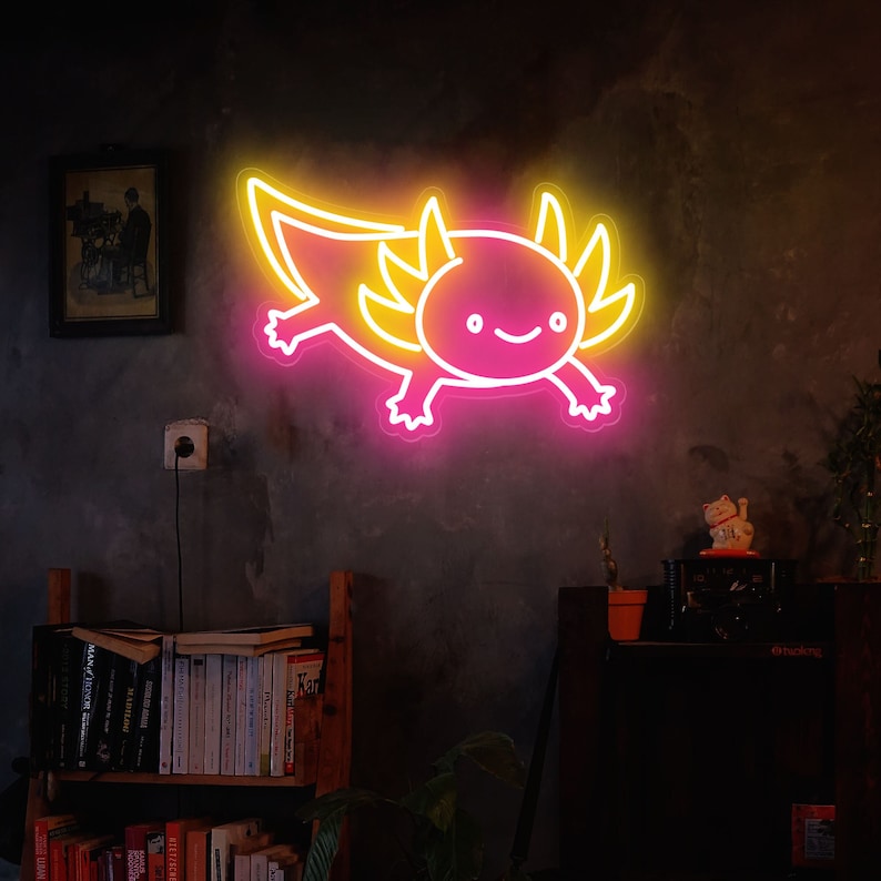 Axolotl Neon Sign Hologram Light Kawaii Decor Customizable - Etsy