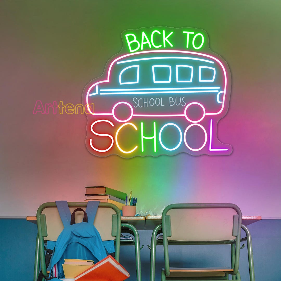Back to School Neon Sign, Kids Neon Sign, Nursery Room Decor Sign, Gift ...