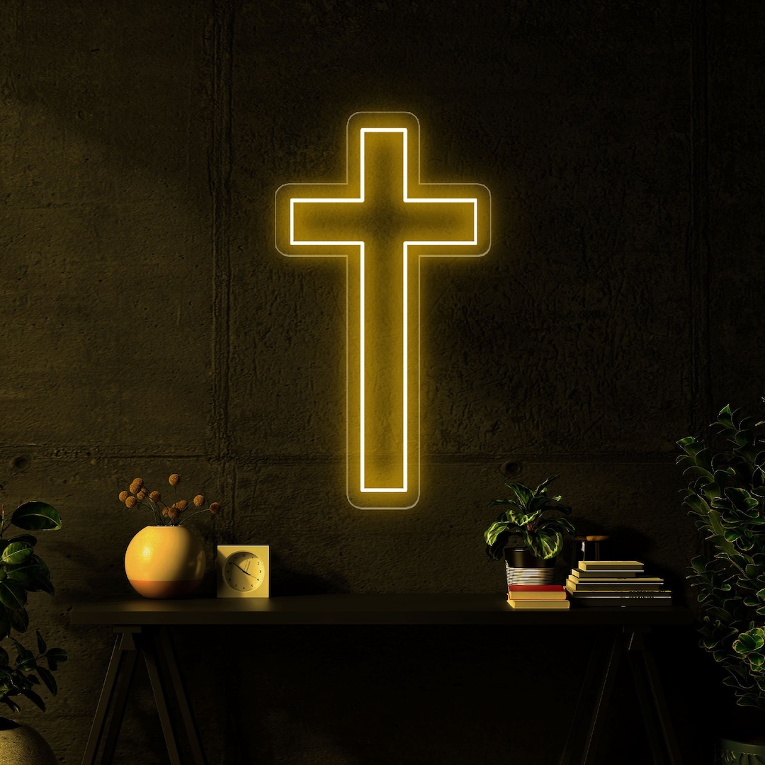Holy Cross LED Neon Sign, Cross Jesus Home Decoration Flex Silicone LED ...