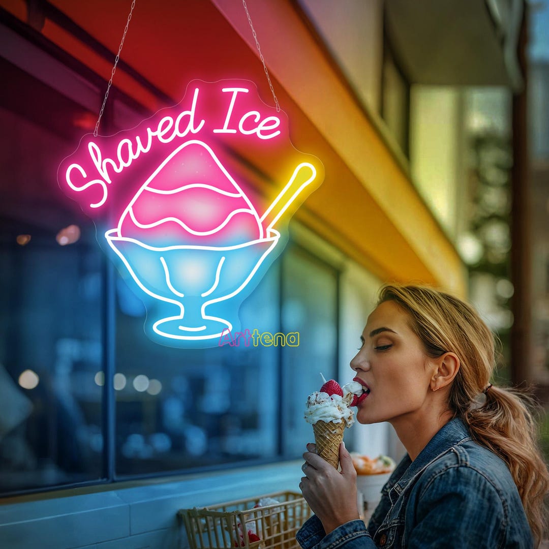 Shaved Ice Neon Sign Shaved Ice Led Sign Shaved Ice Hawaiian Led Light ...