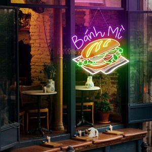Banh Mi Neon Sign, Vietnamese Bread Led Sign, Vietnamese Food Wall Art ...