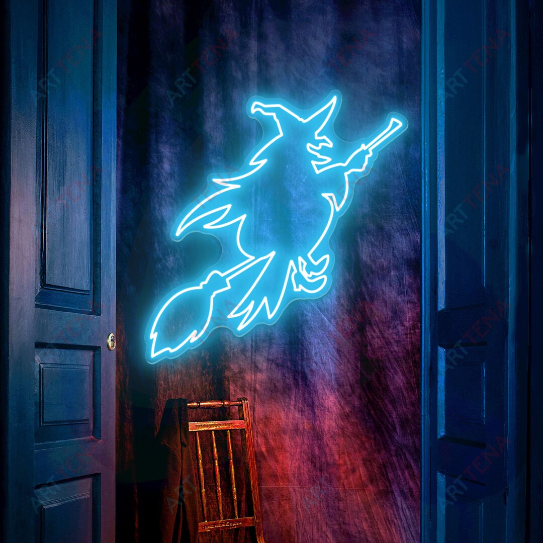 Witch Neon Sign, Halloween Decorations, Halloween Neon Sign, Harridan ...