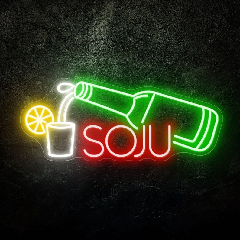 Korea Neon Sign, Soju Light Sign, Bar Neon Sign, Neon Light for Home ...