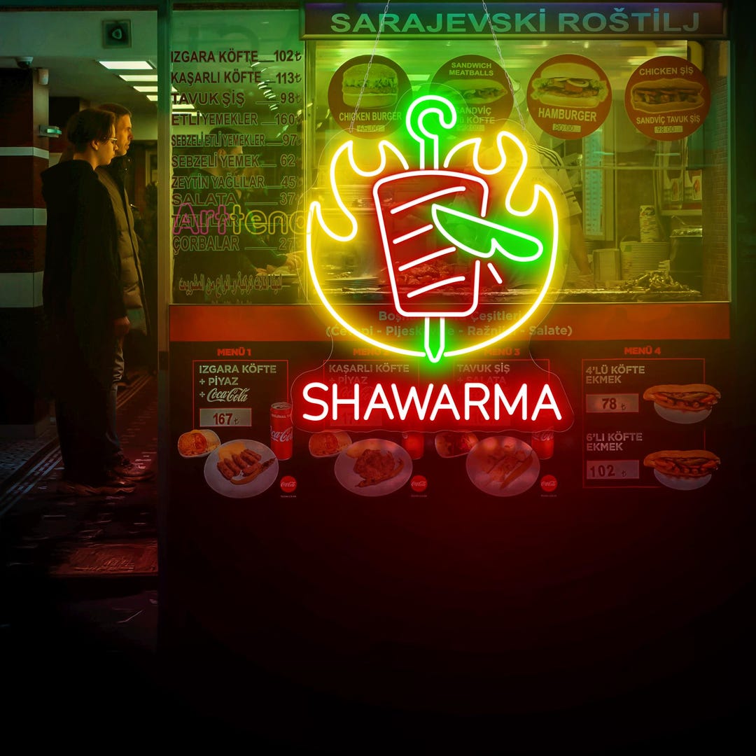 Shawarma Neon Sign, Middle Eastern Food Led Light, Shawarma Neon Light ...