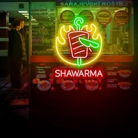 Shawarma Neon Sign, Shawarma Led Sign, Middle Eastern Food Led Light ...