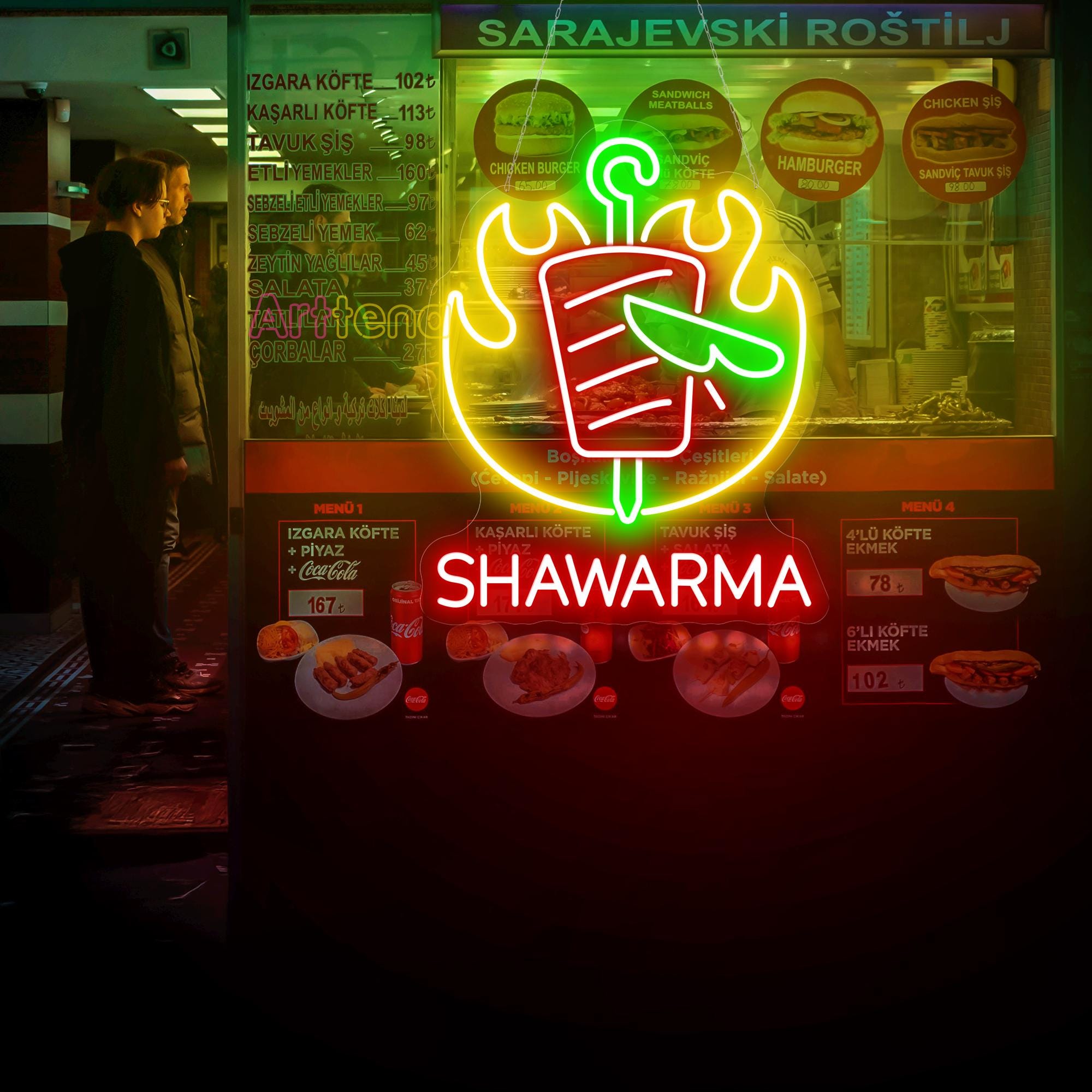 Shawarma Neon Sign, Middle Eastern Food Led Light, Shawarma Neon Light ...