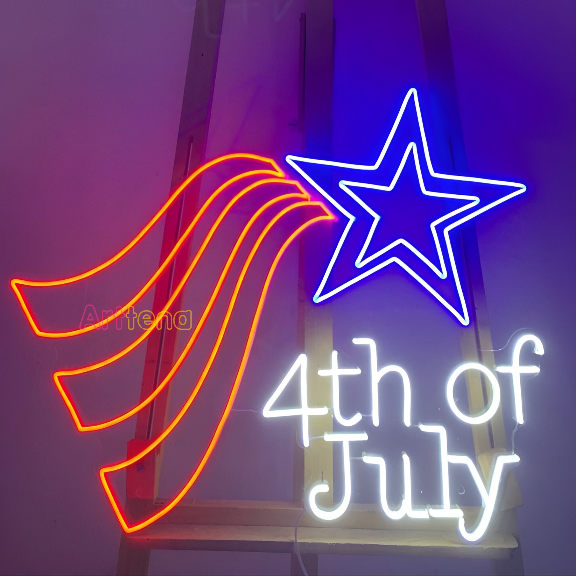 Independence Day Neon Sign Statue of Liberty Neon Light American Neon ...