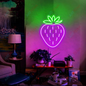 Strawberry Neon Sign,berry Led Light Kitchen Decor,custom Strawberries ...