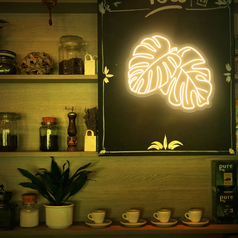 Monstera Leaf Neon Signs Plant Neon Sign Custom Neon Sign - Etsy