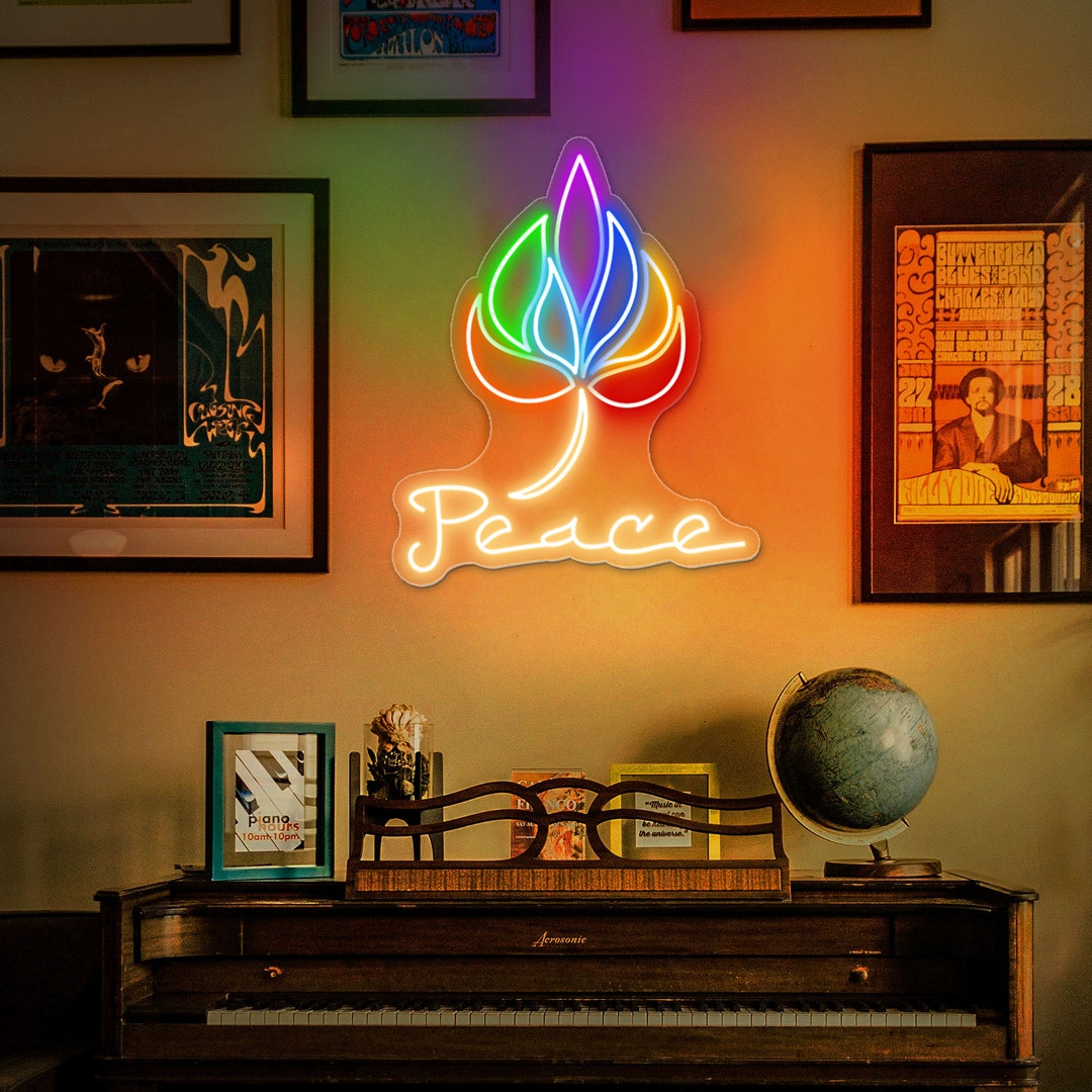 Seven Charka Leaf Neon Sign,charkas Neon Sign,chakra Symbols Neon, Yoga ...