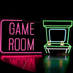Game Room Sign, Game Room Decor Sign Custom, Arcade Wall Decor, Neon ...