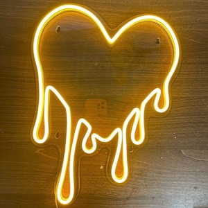 Heart Decoration Led Neon Sign, Dripping Heart Neon Sign, Neon Heart ...