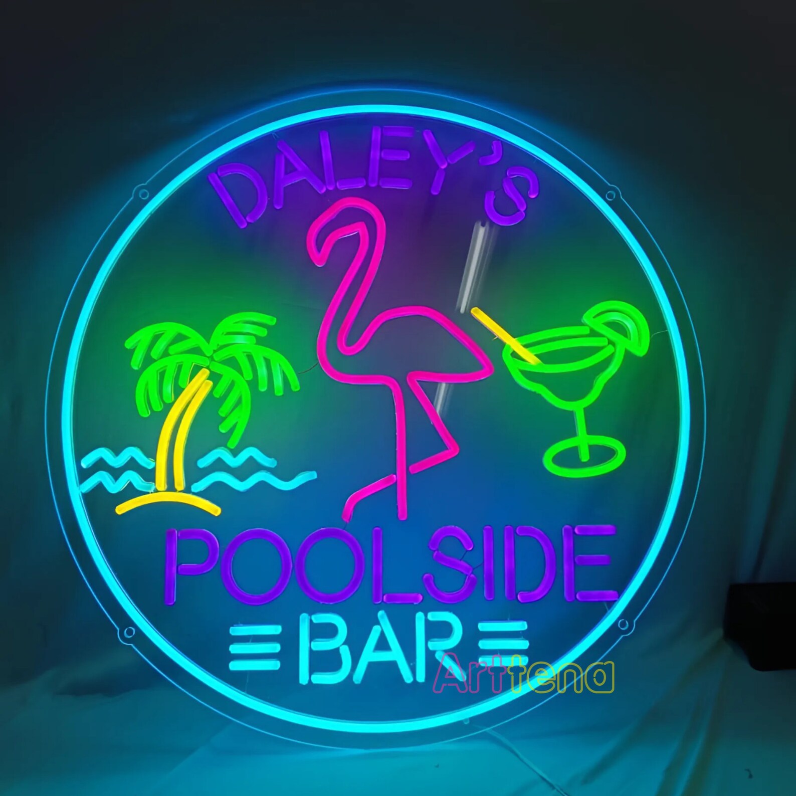 Life's A Beach Neon Sign Palm Tree Neon Light Beach Vibes LED Decor ...