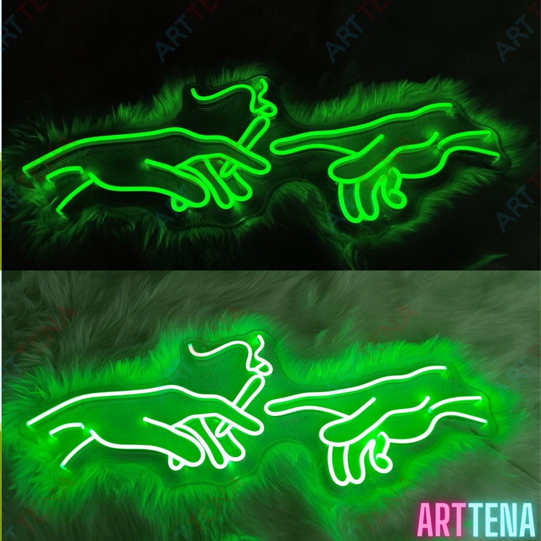 Hand Neon Sign, Hands of God Neon Sign, Rasta Neon Sign, Joint Neon ...
