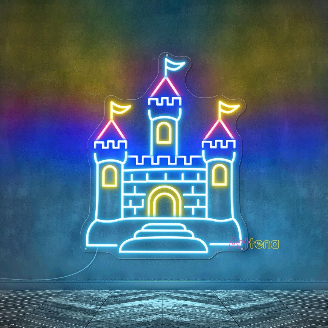Castle Neon Sign, Castle LED Light, Castle Palace LED Neon Art, Custom ...