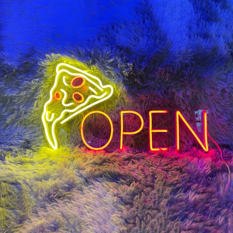 Pizza Neon Sign Open Pizza Led Sign Restaurant Sign Kitchen - Etsy