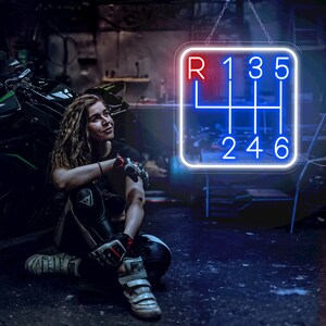 Car Gearbox Neon Sign Gearbox Neon Sign Speed Gear Neon Sign Automotive ...