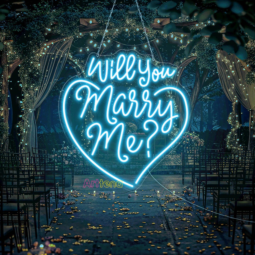 Will You Mary Me Neon Sign, Custom Wedding Decor, Marriage Proposal ...