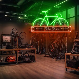 Bike Shop Neon Sign, Cyclist Neon Sign, Bike Store Decor Sign, Business ...