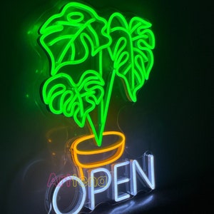 Custom Plant Neon Sign Plant Lover Tree Neon Light Monstera Neon Sign ...