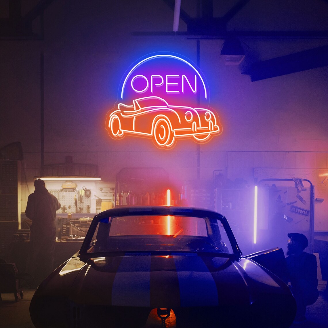 Open Neon Custom Car Neon Signs Garage Decoration Garden Wall - Etsy