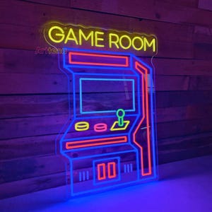 Game Room Sign, Game Room Decor Sign Custom, Arcade Wall Decor, Neon ...