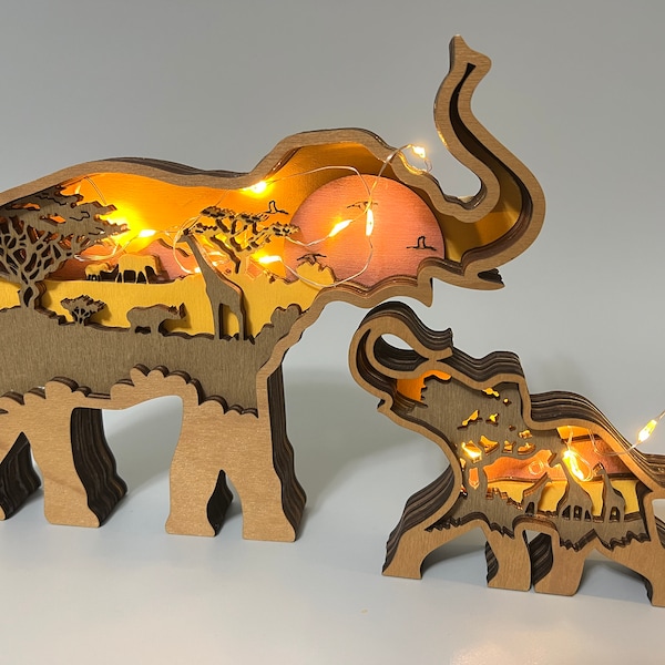 Wooden Elephant - Etsy