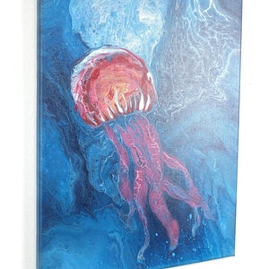 Abstract Jellyfish Painting | Ocean Theme Acrylic Fluid Art - Etsy