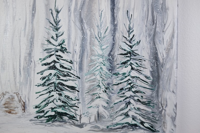 Snowy Winter Scene Wall Decor With Bridge - Etsy