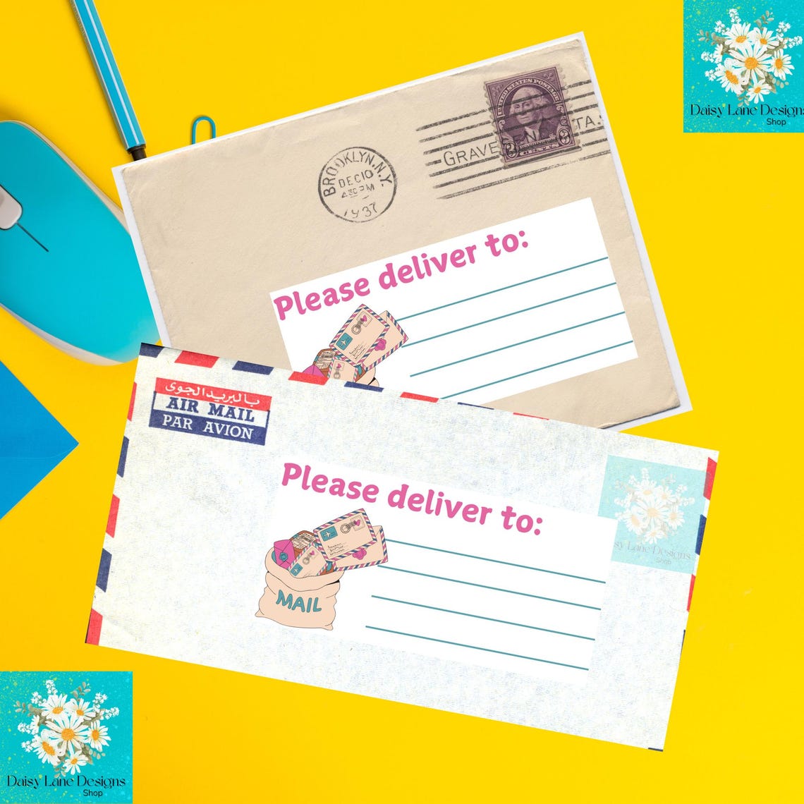PDT Here's the Mail Printable 2" X 4" Shipping Labels Digital Download ...