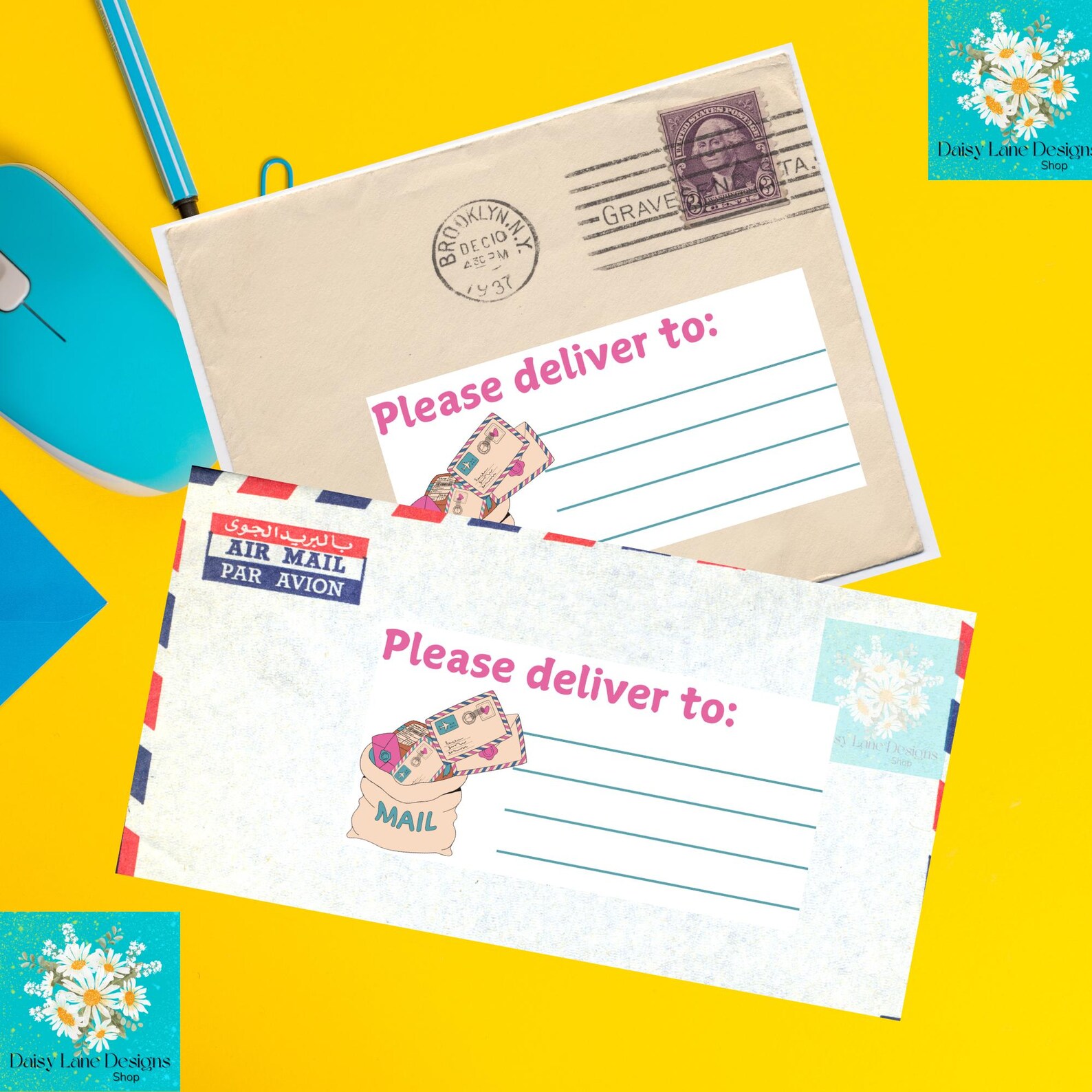 PDT Here's the Mail Printable 2" X 4" Shipping Labels Digital Download ...