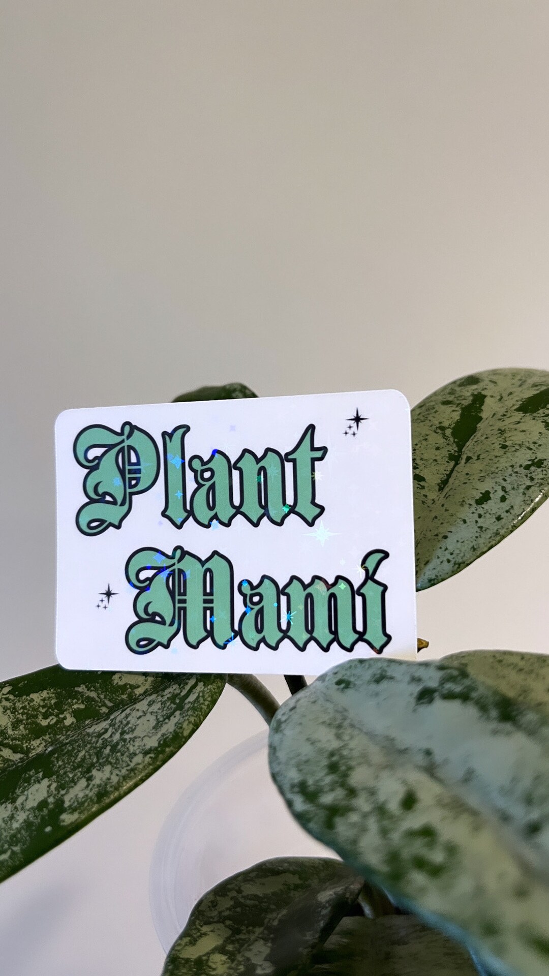 Handmade Holographic Plant Mami Sticker. Water Resistant, Perfect for ...