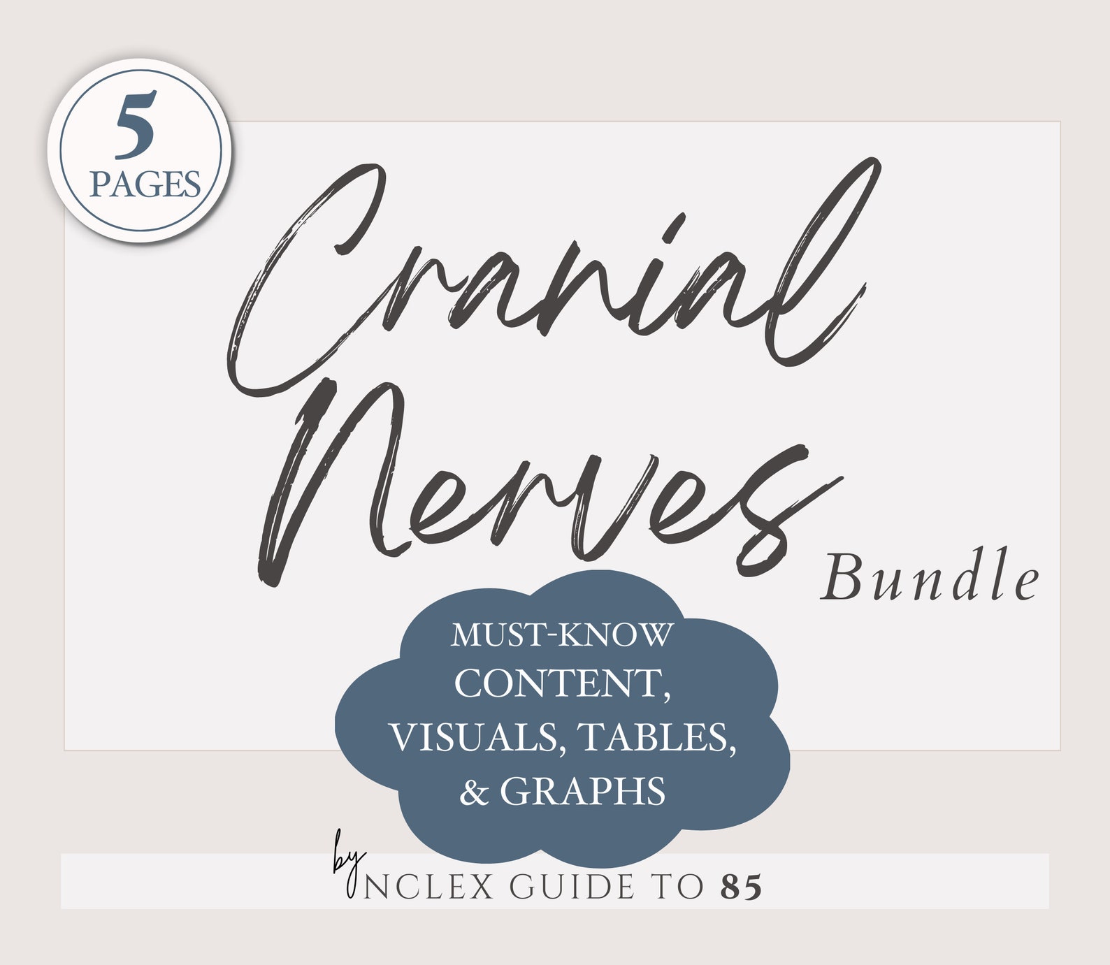 Cranial Nerves Study Guide Nursing Student Study Guide Neuro Study ...