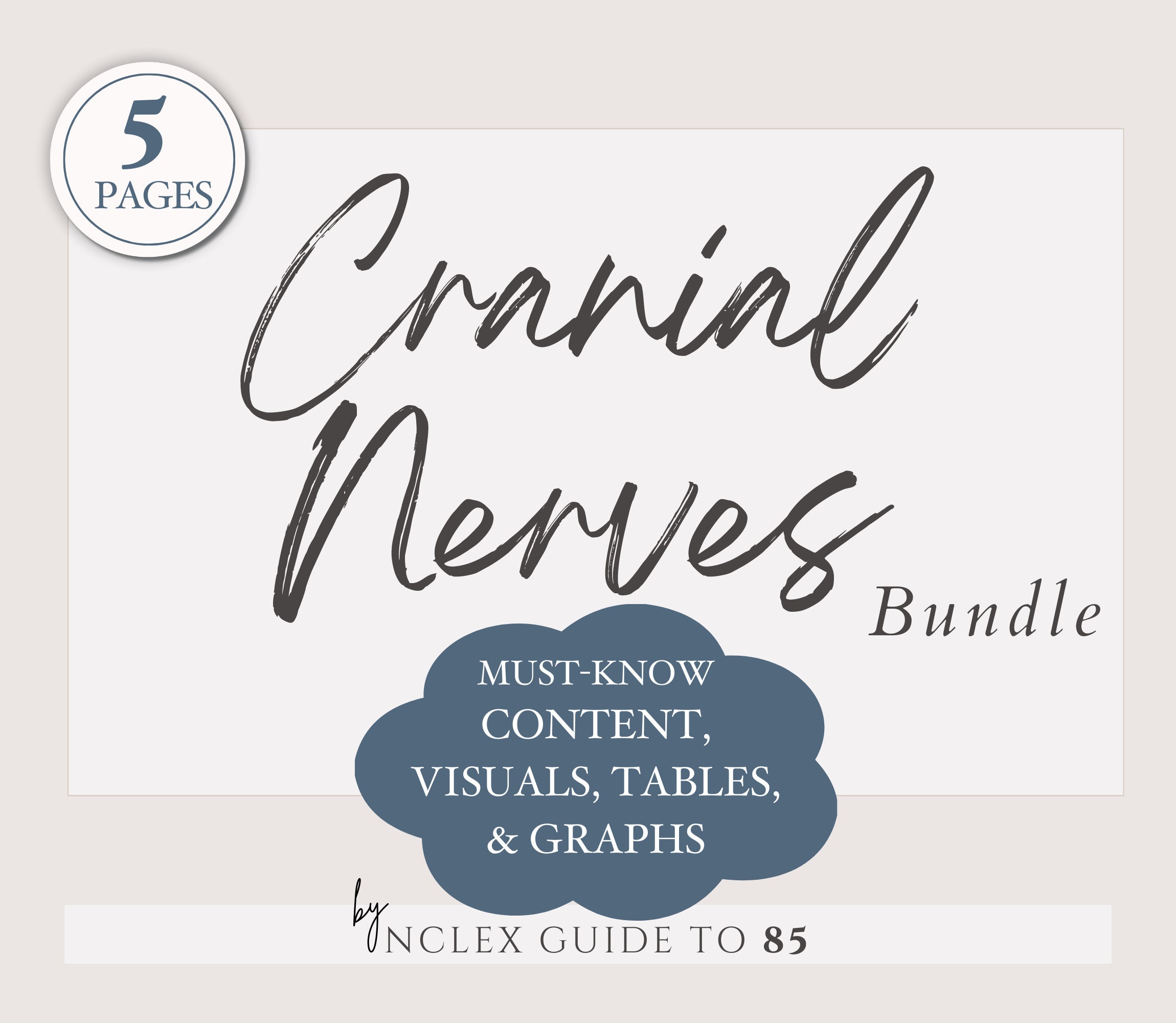Cranial Nerves Study Guide Nursing Student Study Guide Neuro Study ...