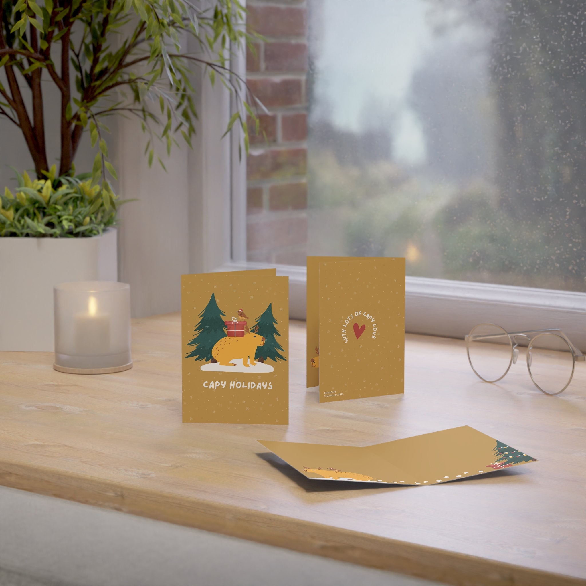 10 Pc Capybara Holiday Cards Eco-friendly Cards Card for Animal Lover ...