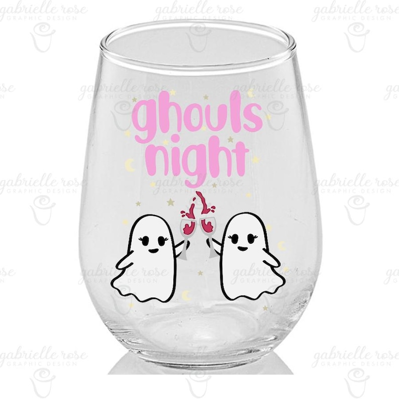 Ghouls Night PNG Halloween Ghost Wine Night Digital Download Graphic ...