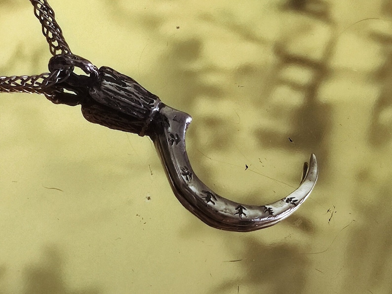 Forged Sickle Pendant - Silver Crescent Amulet for Boline Witchcraft - Etsy