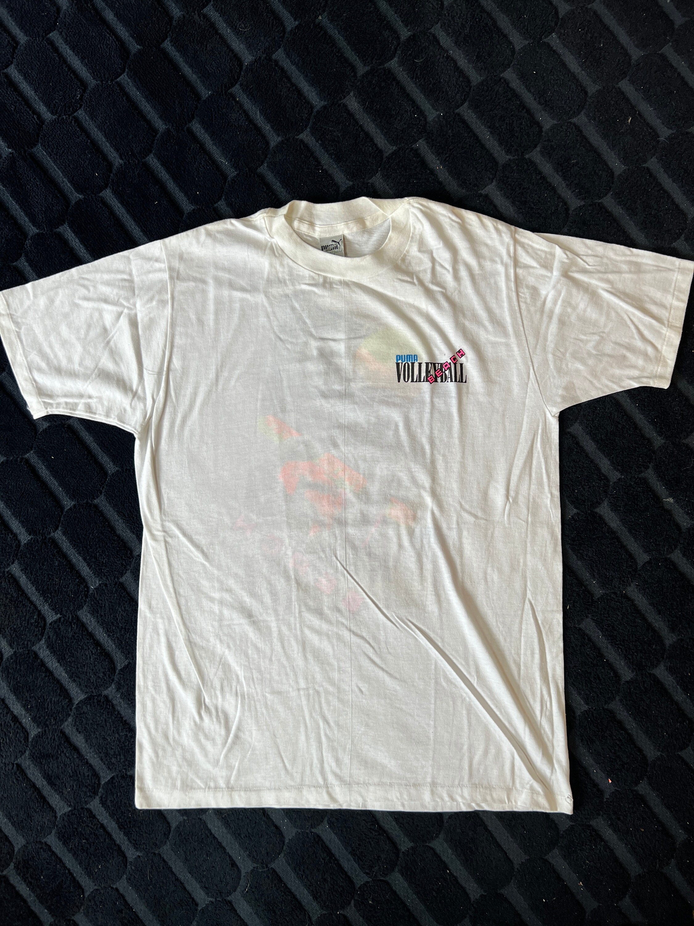 Vintage 90s Puma Beach Volleyball T-shirt: Neon Streetwear, Size L - Etsy