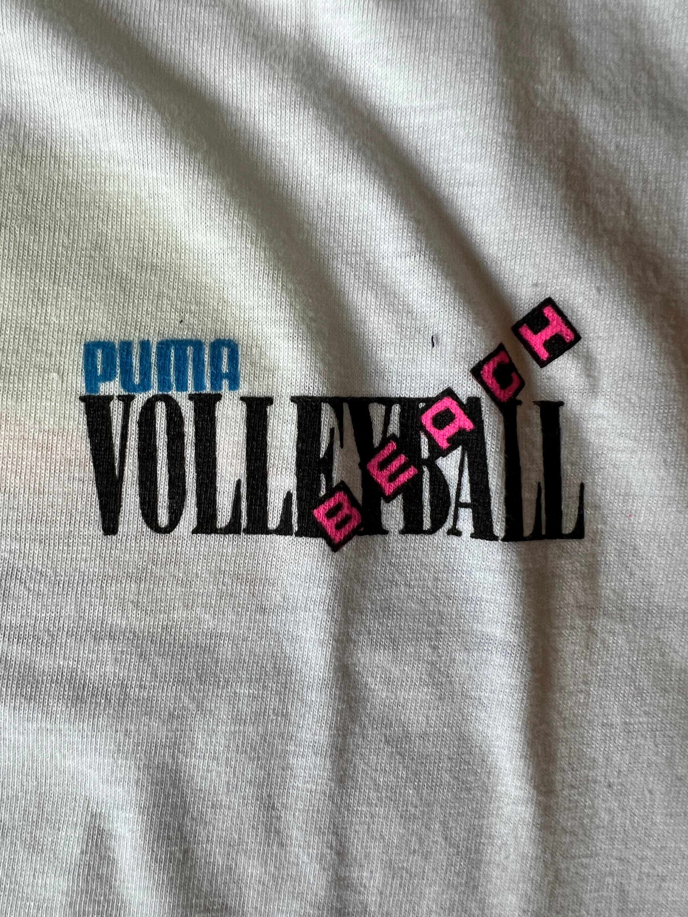 Vintage 90s Puma Beach Volleyball T-shirt: Neon Streetwear, Size L - Etsy
