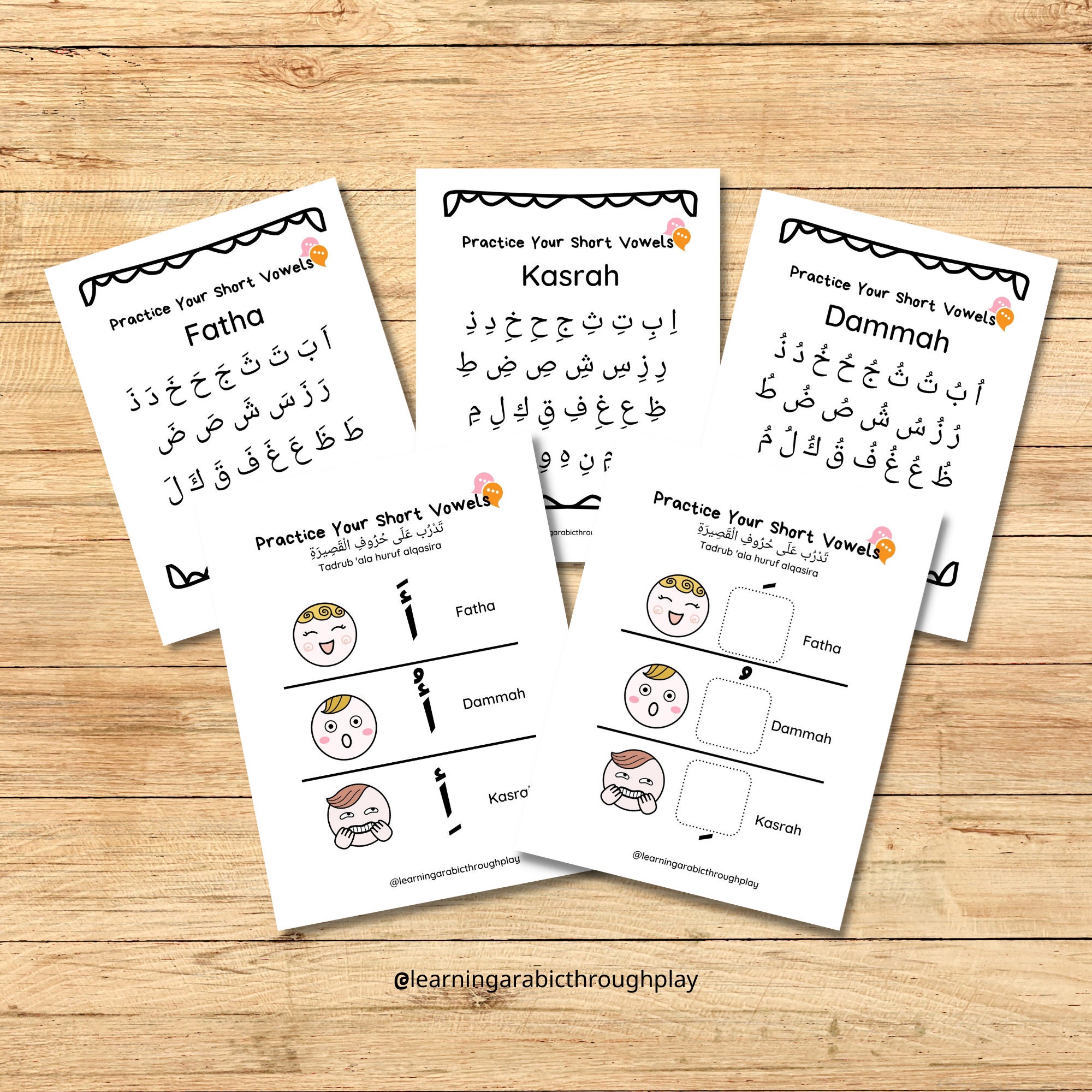 Practice Arabic Short Vowels Pronunciation Chart Learn Dialect Standard ...