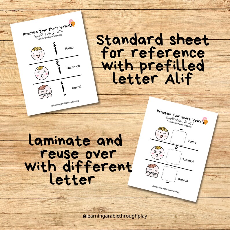 Practice Arabic Short Vowels Pronunciation Chart Learn Dialect Standard ...