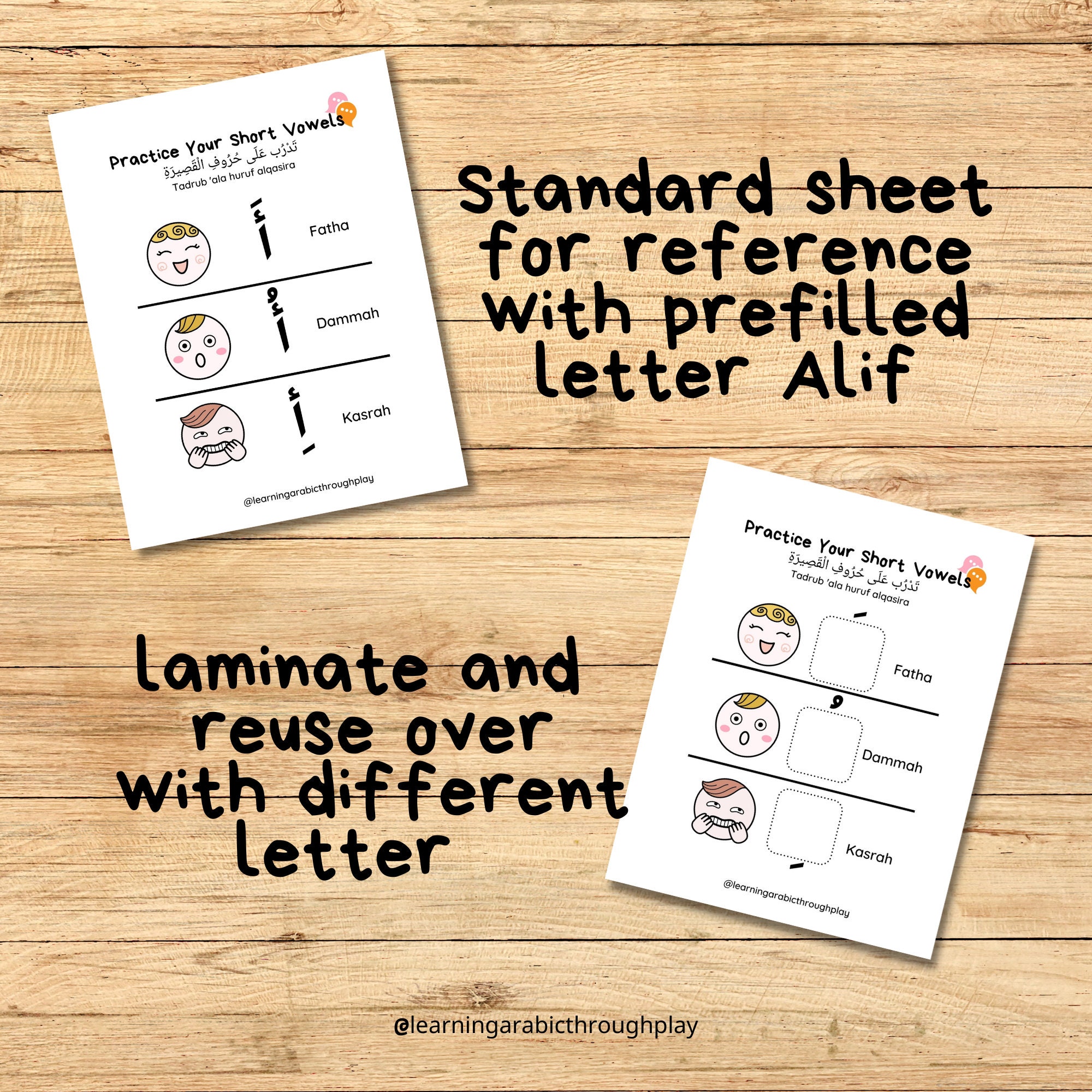 Practice Arabic Short Vowels Pronunciation Chart Learn Dialect Standard ...