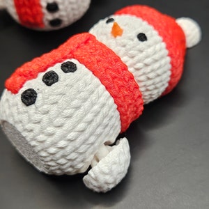 3D Printed Snowman Woven Texture Snowman Articulated Snowman Christmas ...