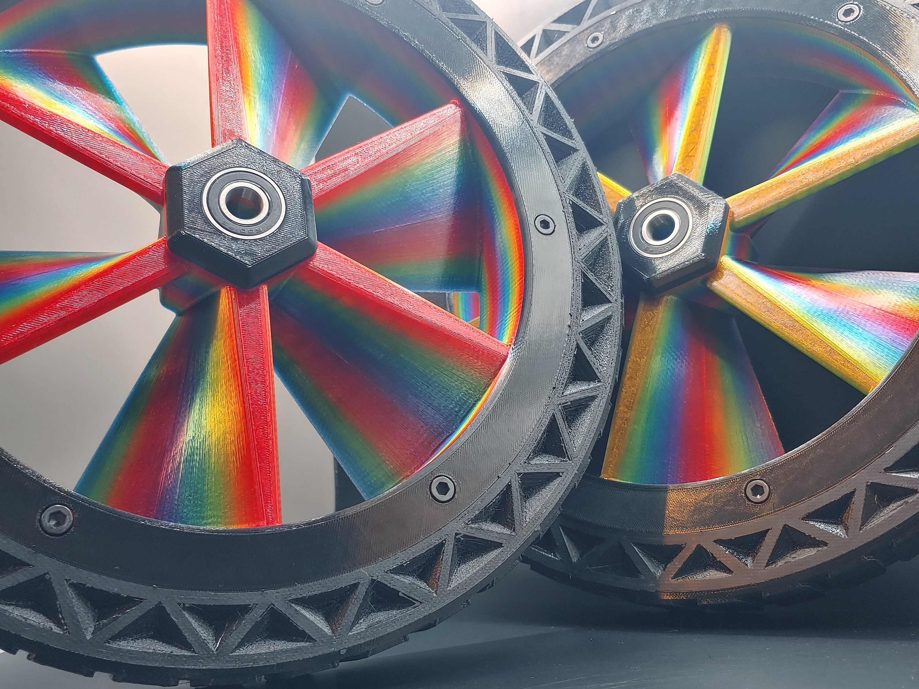 Rainbow Disc Golf Cart Wheels Disc Golf Cart Wheels Personalized Disc ...