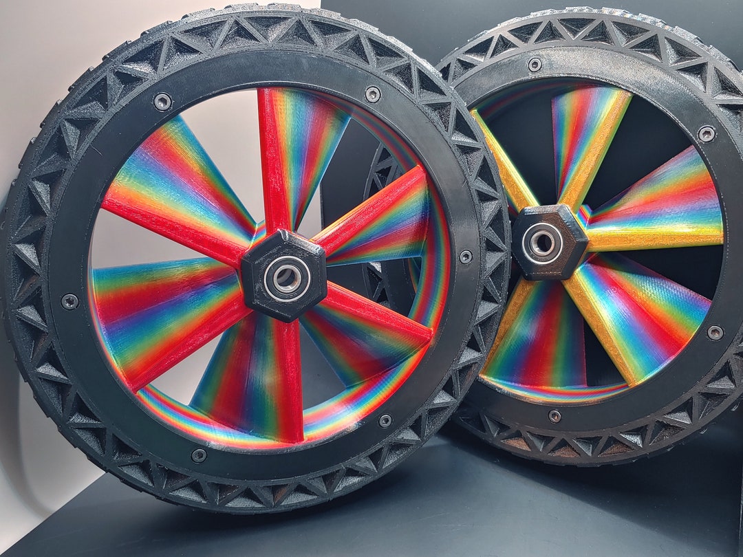 Rainbow Disc Golf Cart Wheels | Disc Golf Cart Wheels | Personalized ...